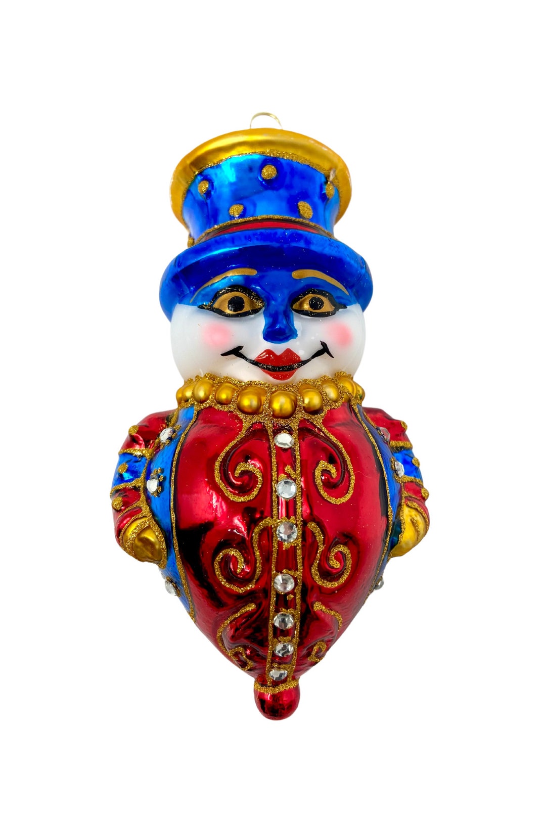 Snowman Glass Christmas Ornament Kenzies Of London Roly Poly Snowman Etsy