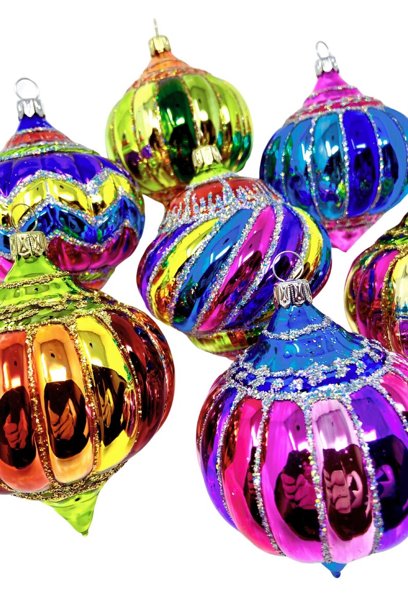German Glass Ornament Set/7 Baubles - Hand Painted/hand Made - Legacy ...