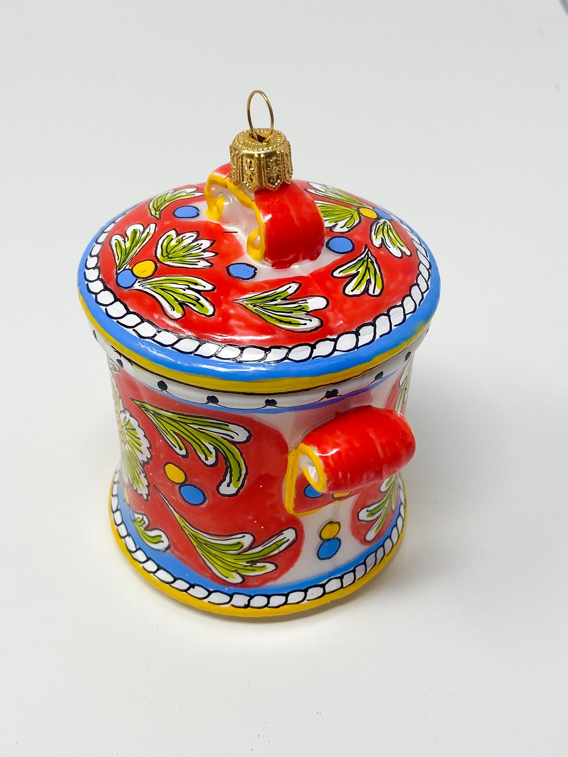 Italian Cookie Jar Glass Ornament 