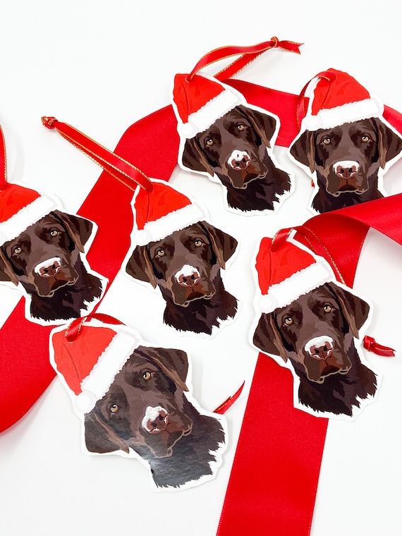 Chocolate Lab Christmas Gift Tags Holiday Gift Wrap Paper - Etsy