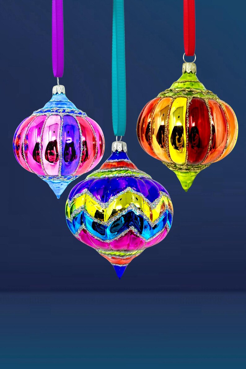 German Glass Ornament Set/7 Baubles - Hand Painted/hand Made - Legacy ...