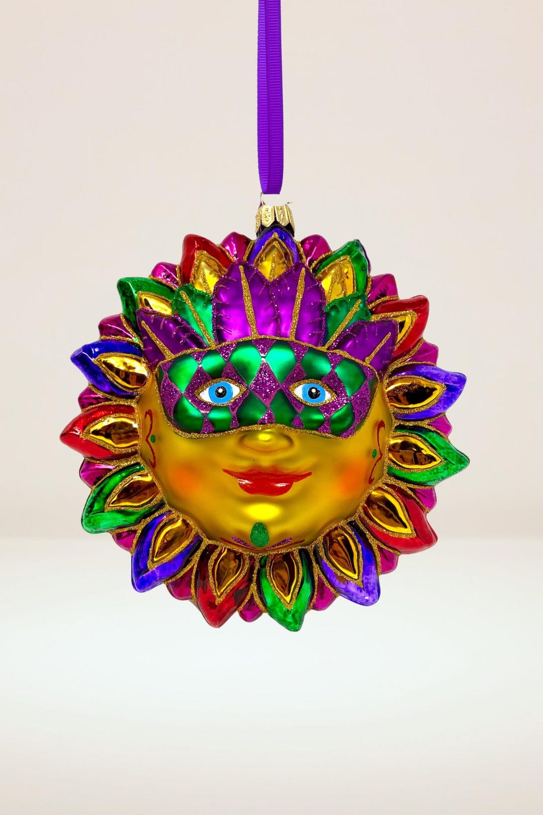 Masked Sun Glass Ornament - Solar Splendor Collection - Kenzies of ...