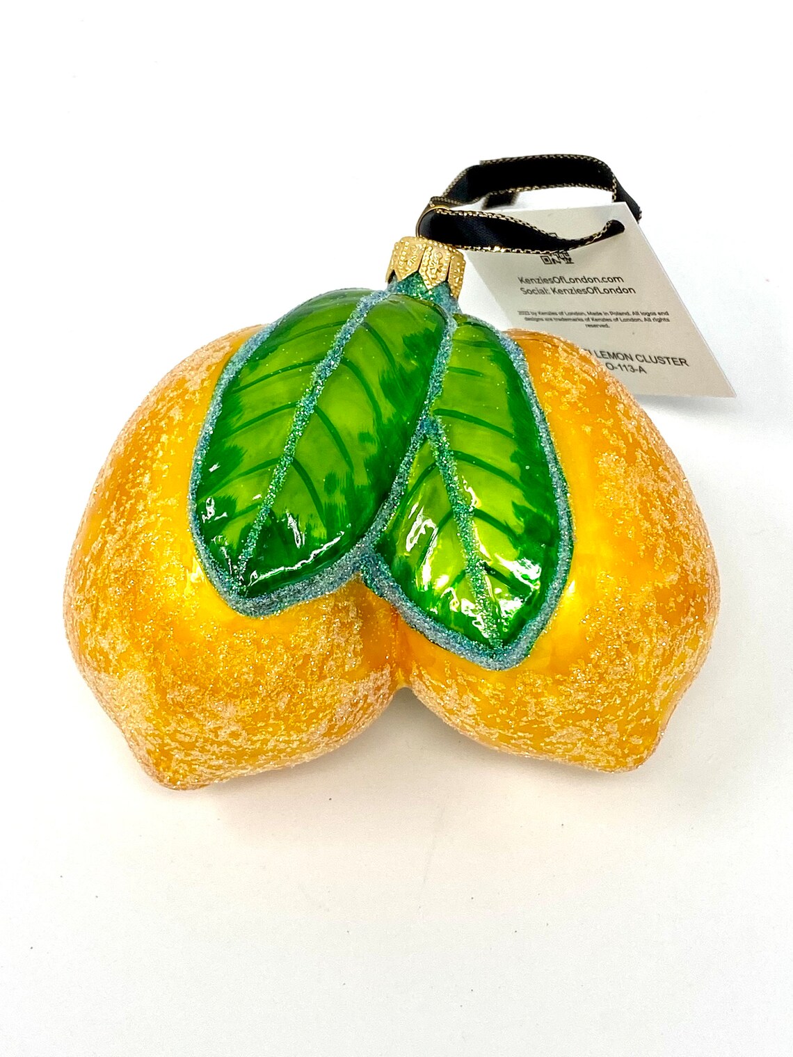 Amalfi Lemon Cluster Glass Ornament - Hand Painted/hand Made - Kenzies ...