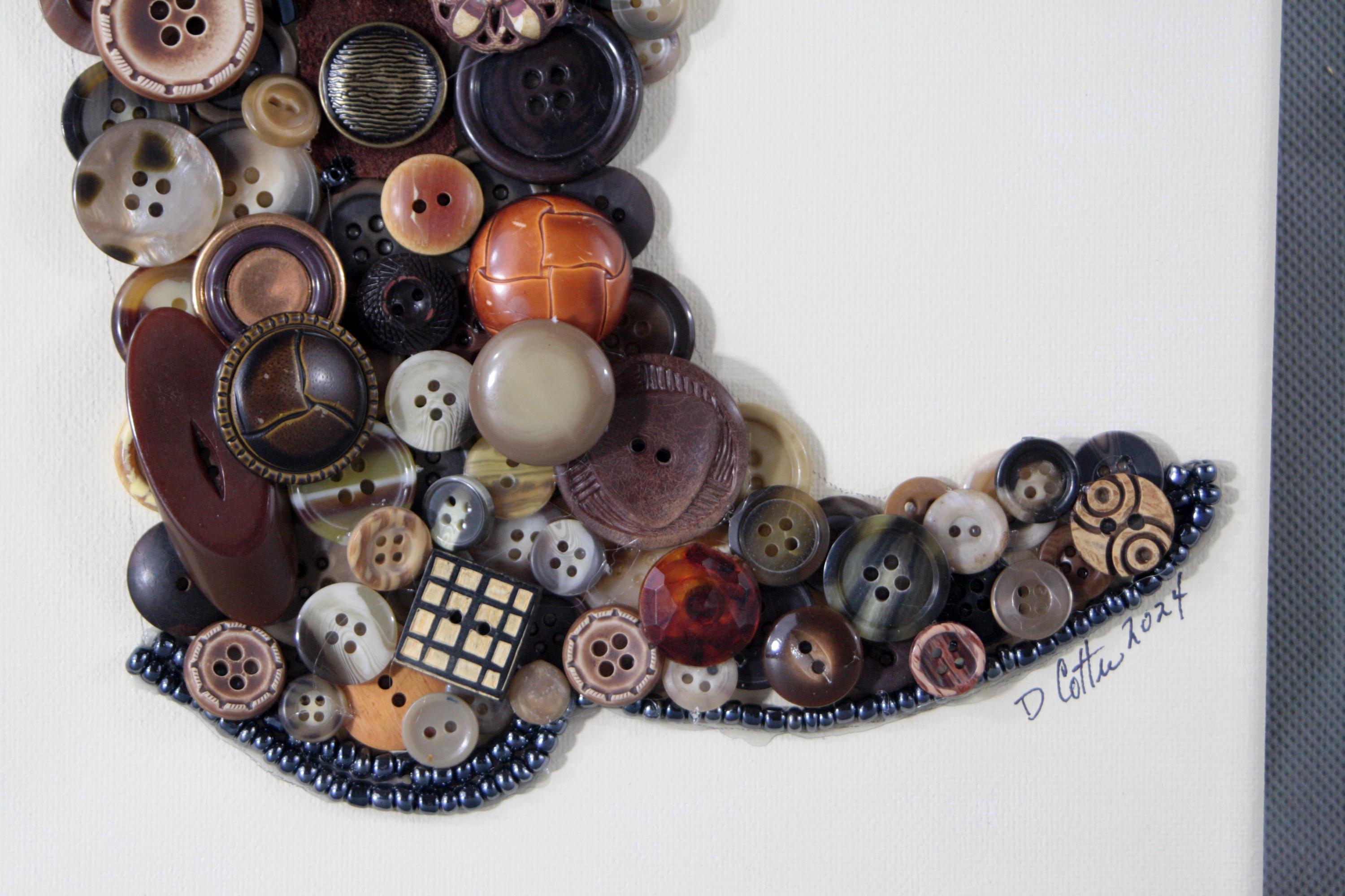 Button Art, Boot, Western Boot, Cowboy Boot - Etsy