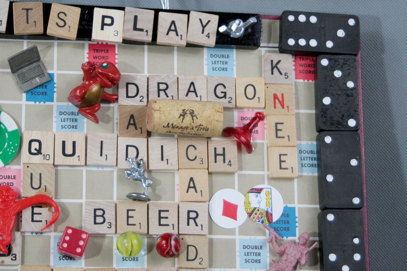 Scrabble Board Art, Mixed Media, Collage, Game Pieces, Game Art ...