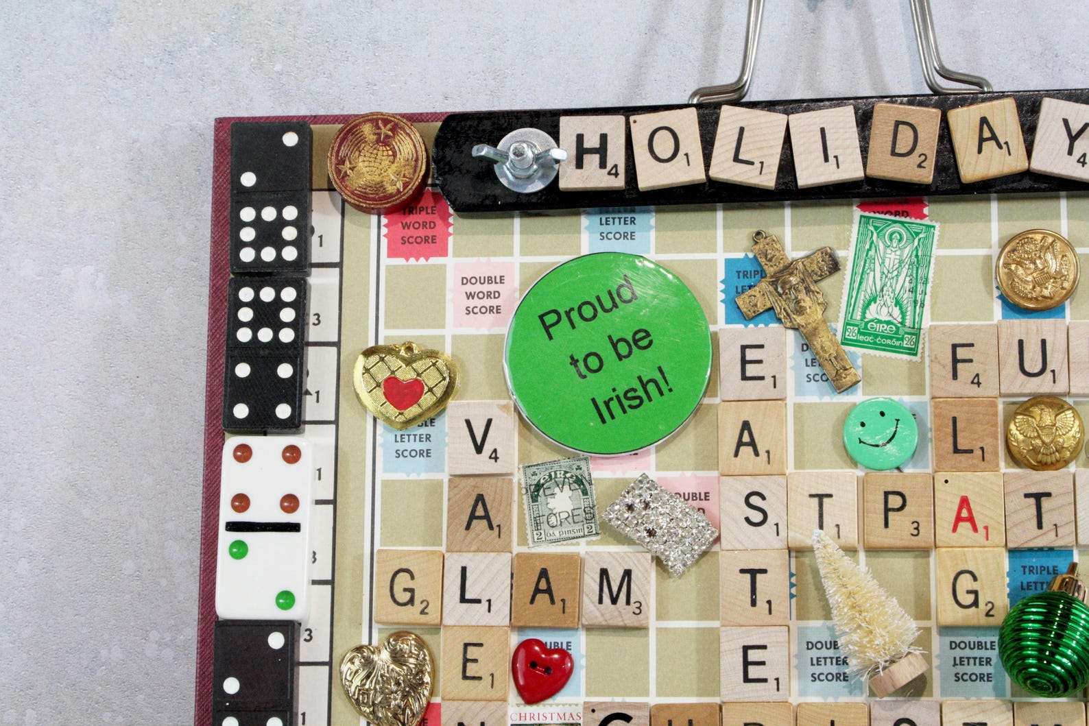 Scrabble Board Collage Art, Holiday Theme, Assemblage - Etsy