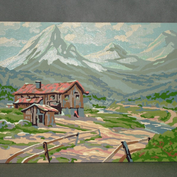 Completed Paint by Number Country Scene - Etsy