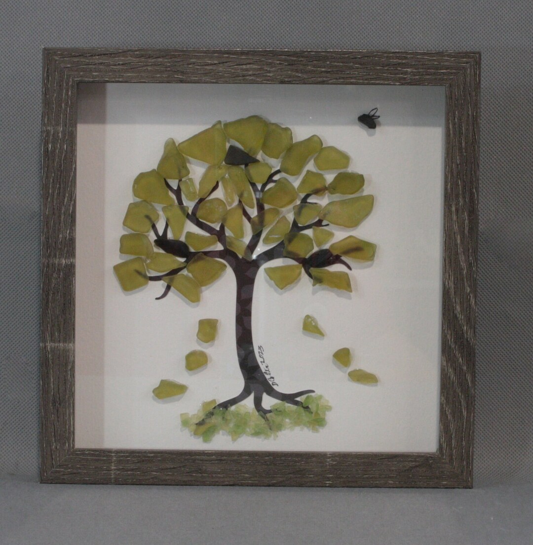 Glass Tree, Mixed Media, Tree of Life, Nature, Trees, Sea Glass ...