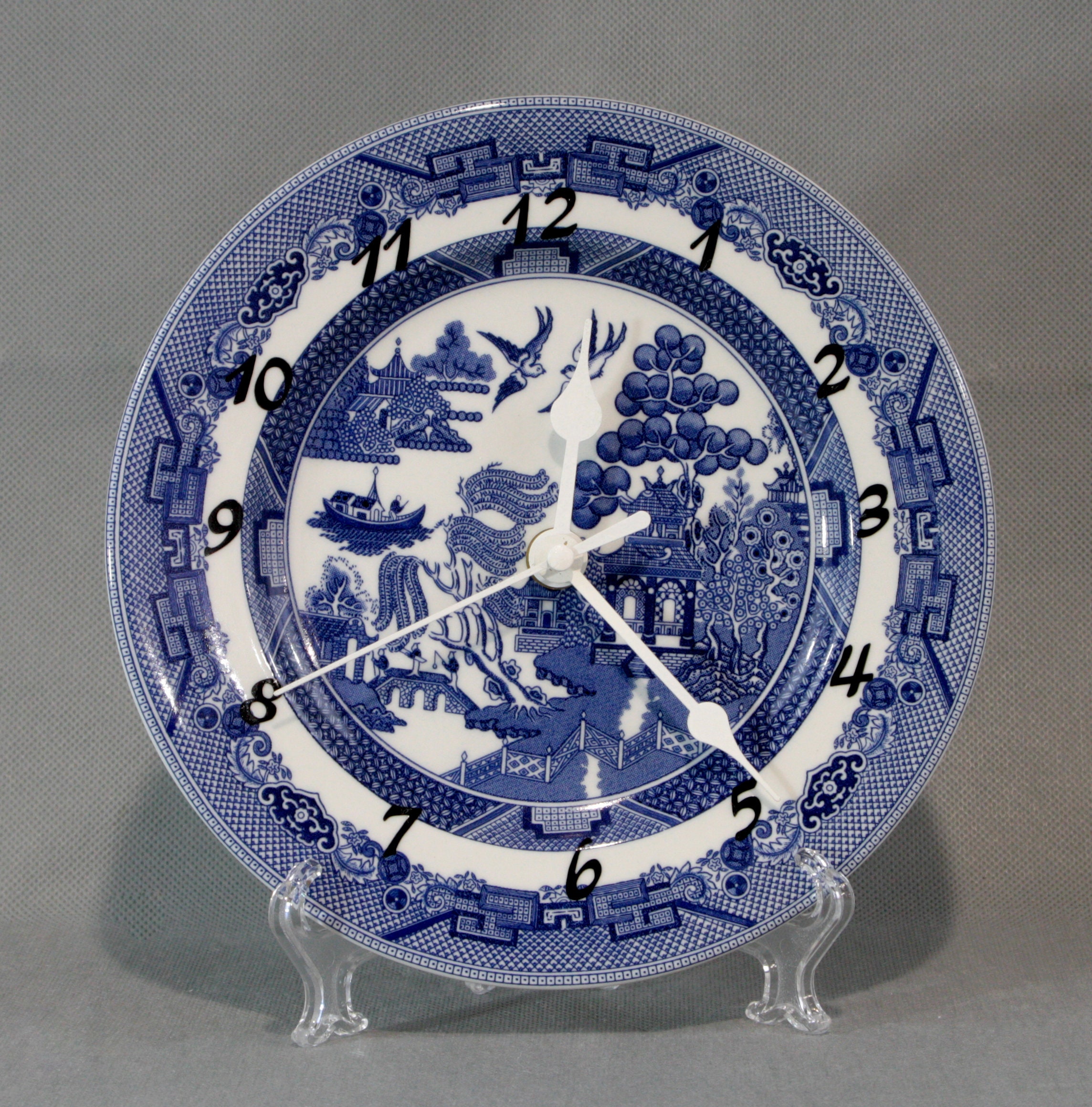 Vintage Plate Clock, Desk Top Plate Clock, Wall Clock, Mother's Day ...