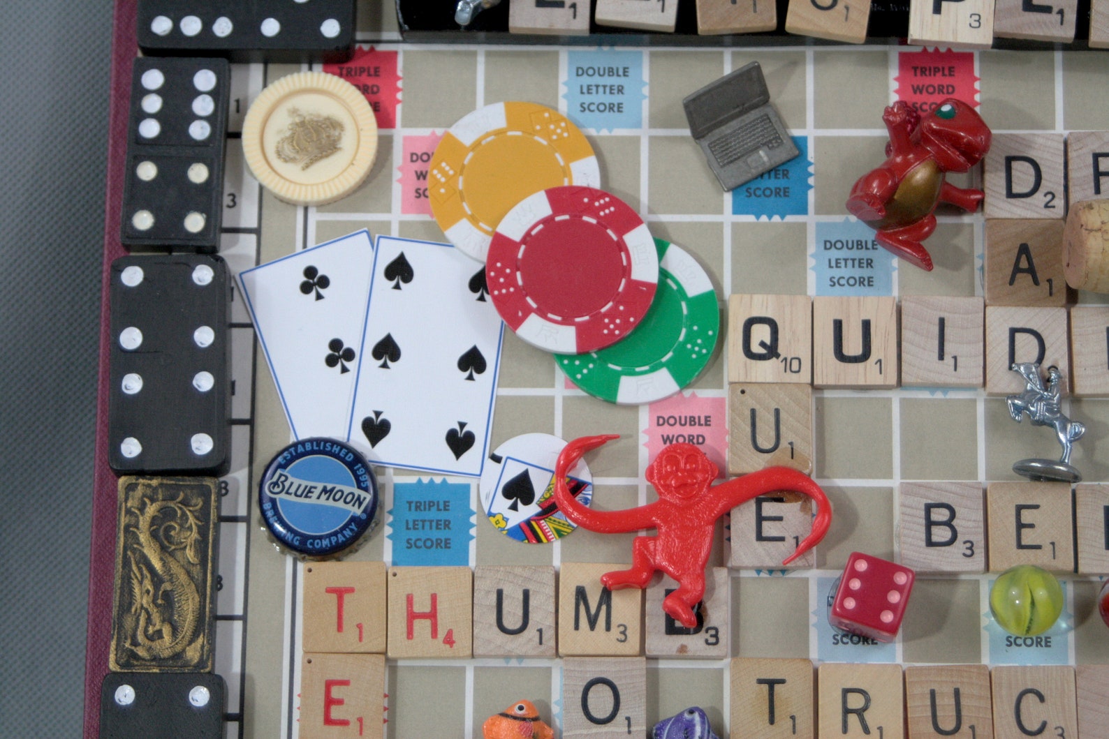 Scrabble Board Art, Mixed Media, Collage, Game Pieces, Game Art ...