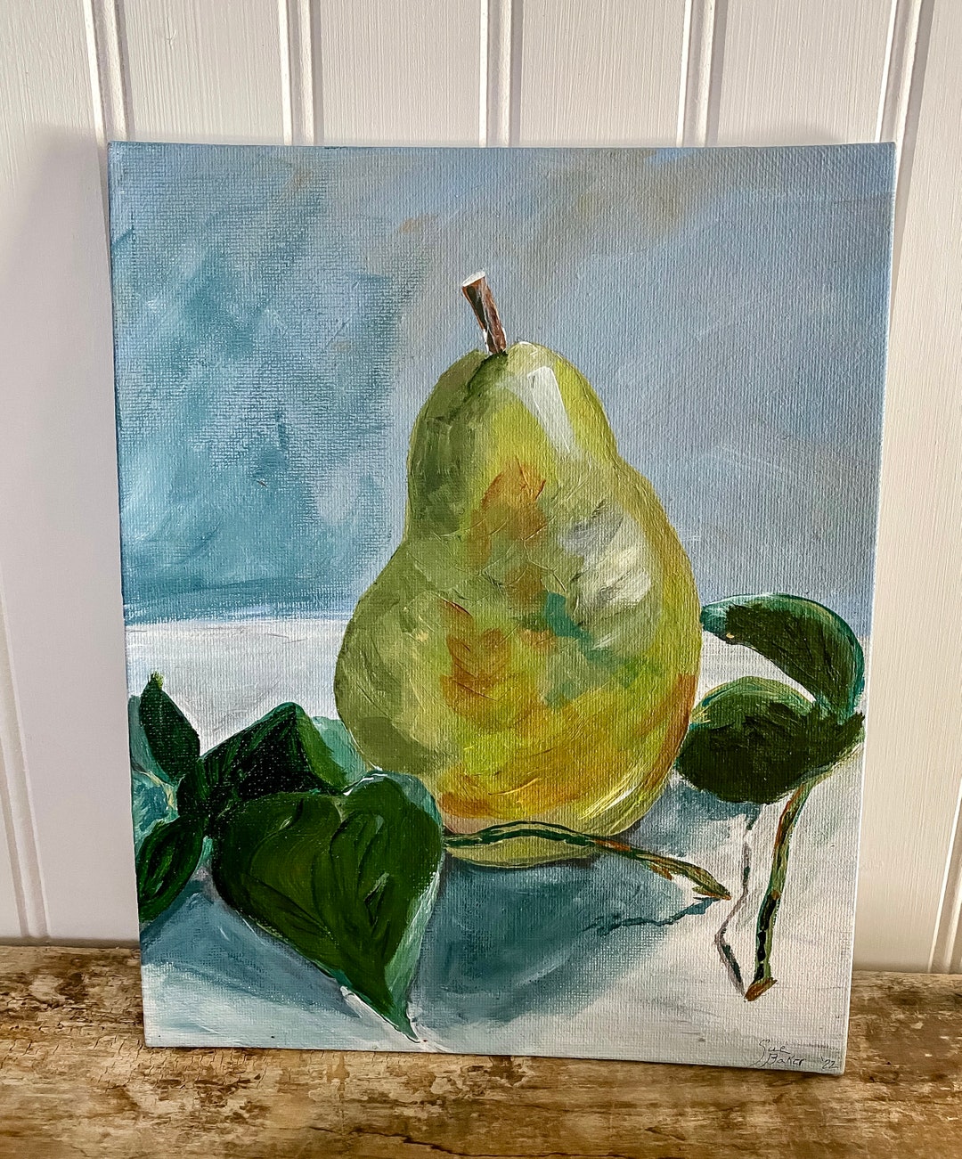 Fruit Still Life Painting Pear Still Life Painting, Hand Painted Art ...