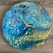 Blue Round Clock, Round Wall Clock, Round Clock, Acrylic Pour Clock ...