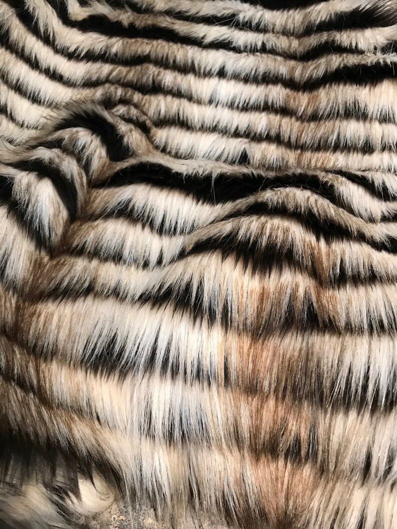 Faux fur striped fur fun fur animal fur animal faux fur | Etsy
