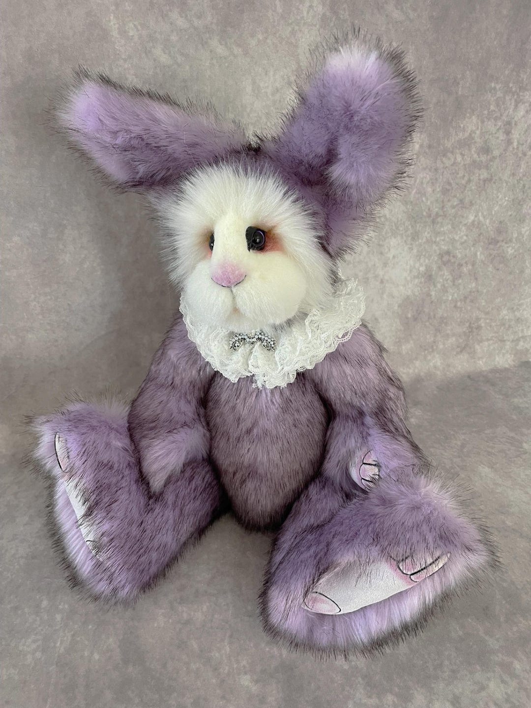 Teddy Bunny, Purple Bunny, OOAK Rabbit, Handmade Bunny Rabbit, Teddy ...