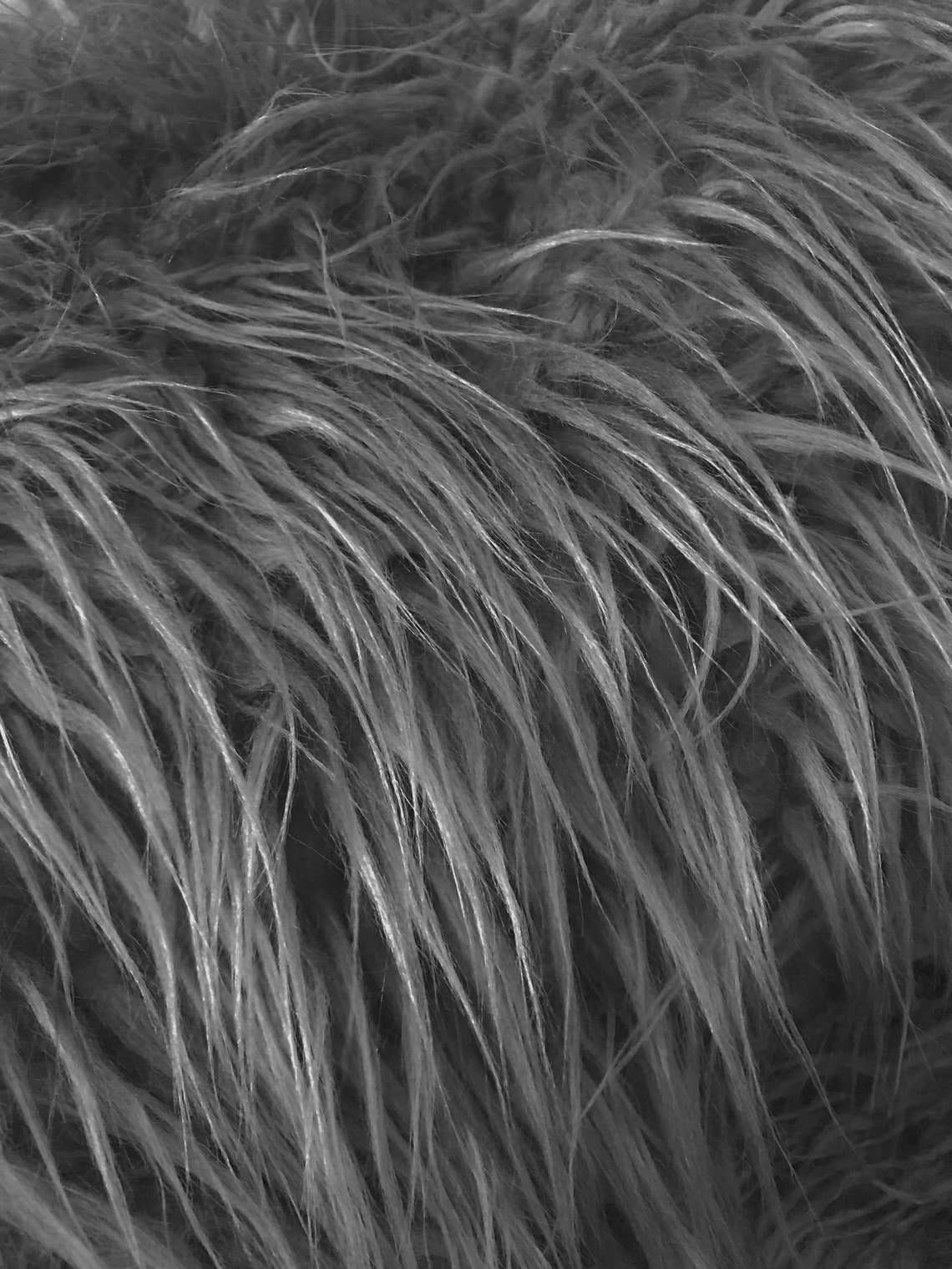 Faux fur grey fur dark grey wavy fur animal fur animal | Etsy