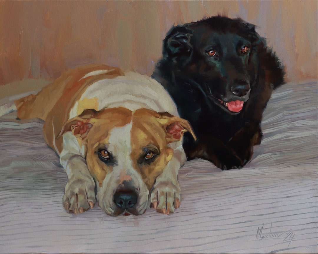 Pet Oil Portrait, Custom Pet Portrait, Pet Oil Painting, Dog Artwork ...
