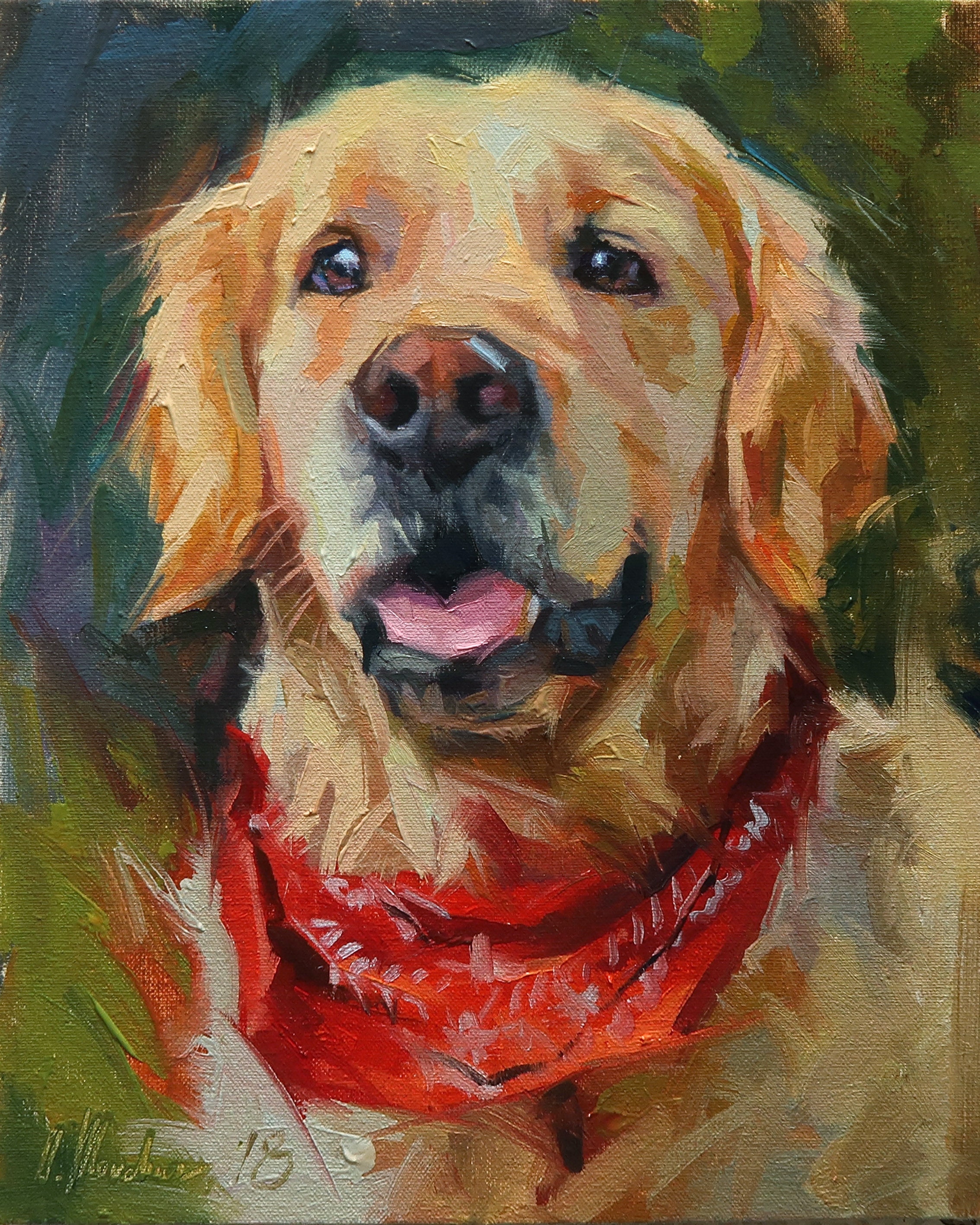 Golden Retriever Oil Painting