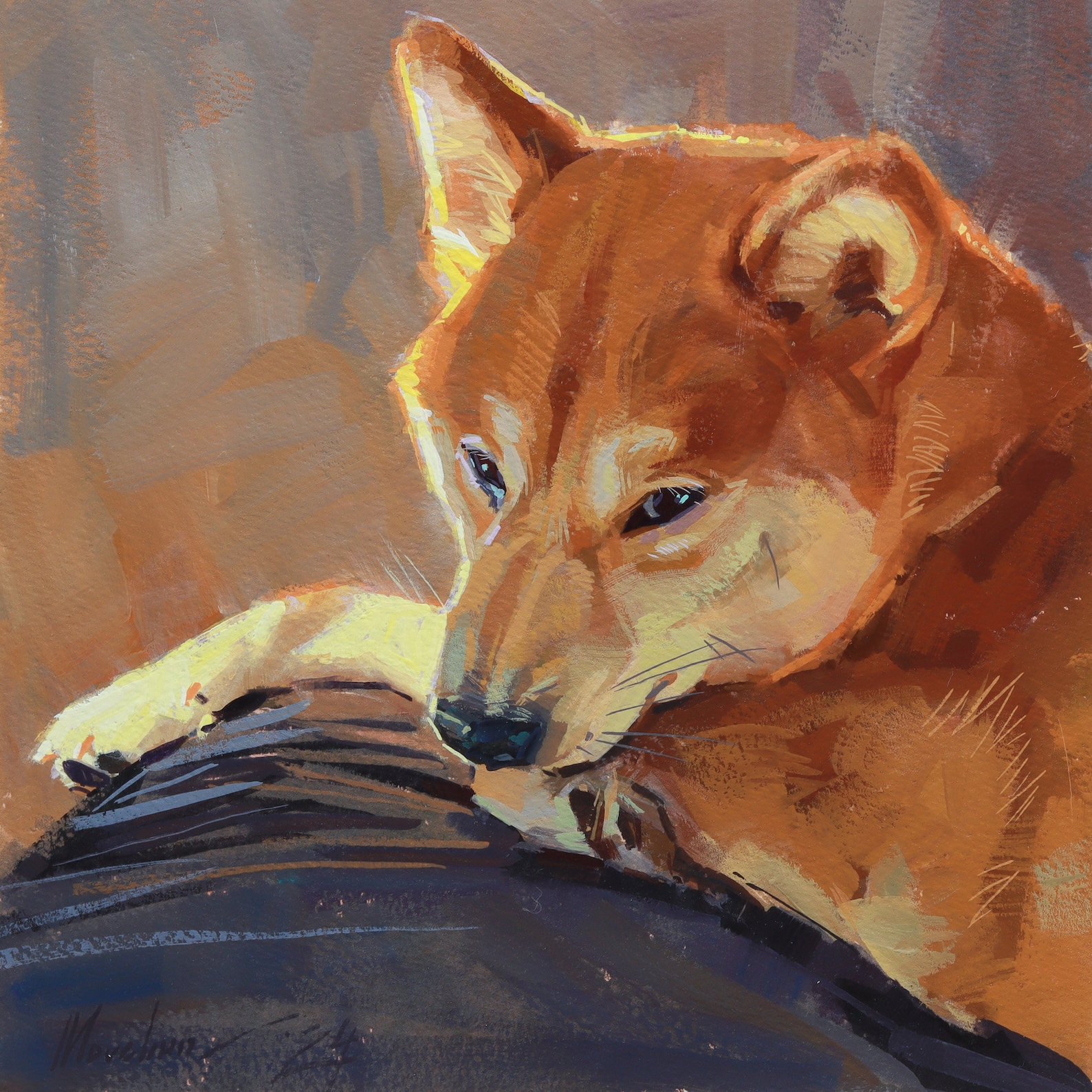 Custom Gouache Pet Portrait: Vibrant Dog or Cat Painting - Etsy