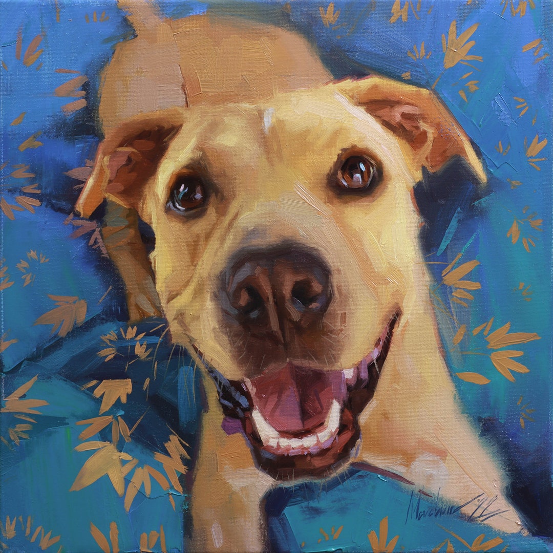 Custom Pet Portrait Painting From Photo, Hand Painted Pet Portrait ...