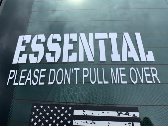 Essential Please Don't Pull Me Over Vinyl Decal In | Etsy