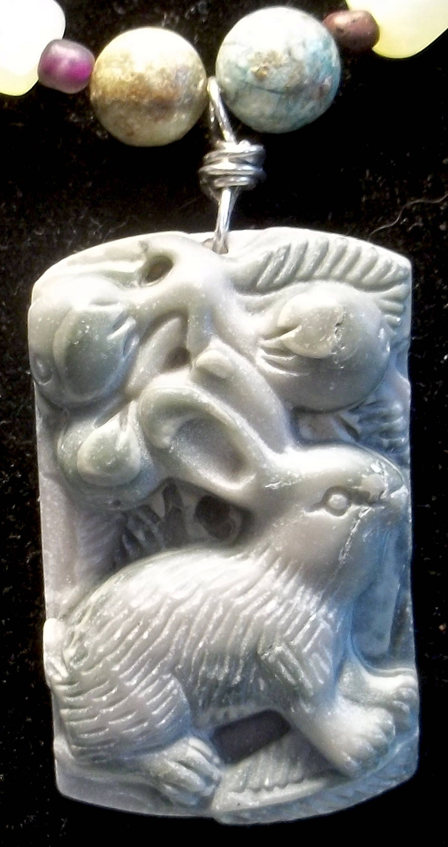 Jasper Carved Rabbit Pendant - Etsy