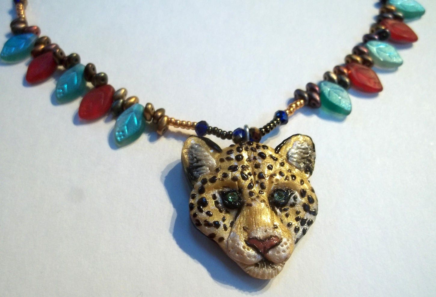 Leopard Polymer Necklace - Etsy.de