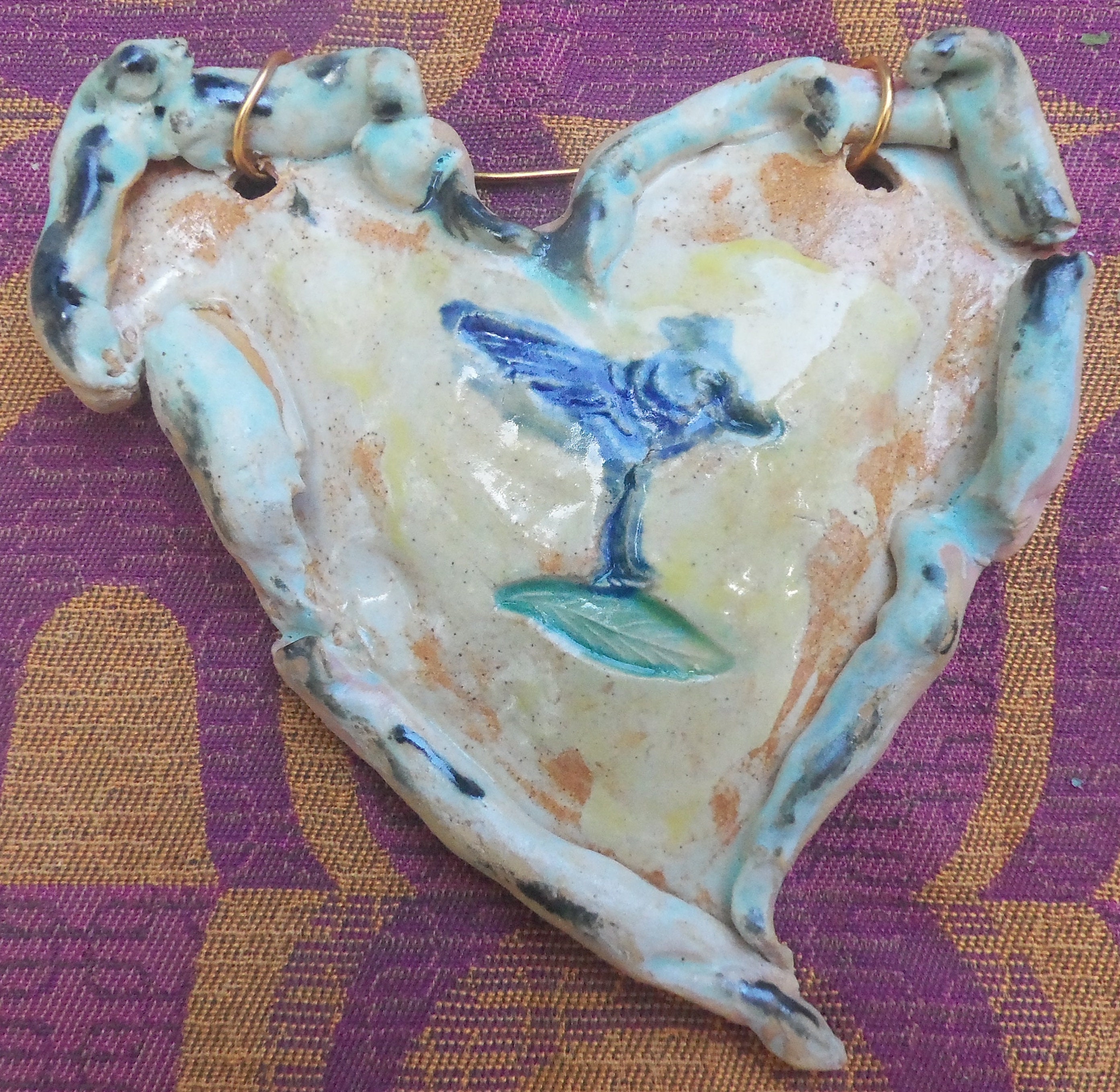 Clay Blue Bird Heart Wall Hanging - Etsy
