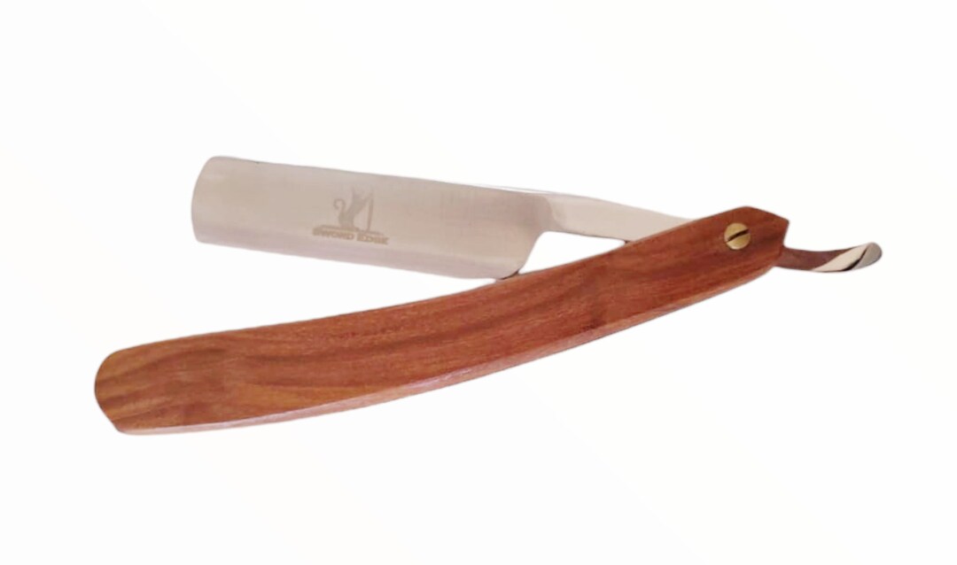 Shesham Wood Splendor: A Premium Sword Edge Straight Razor for the ...