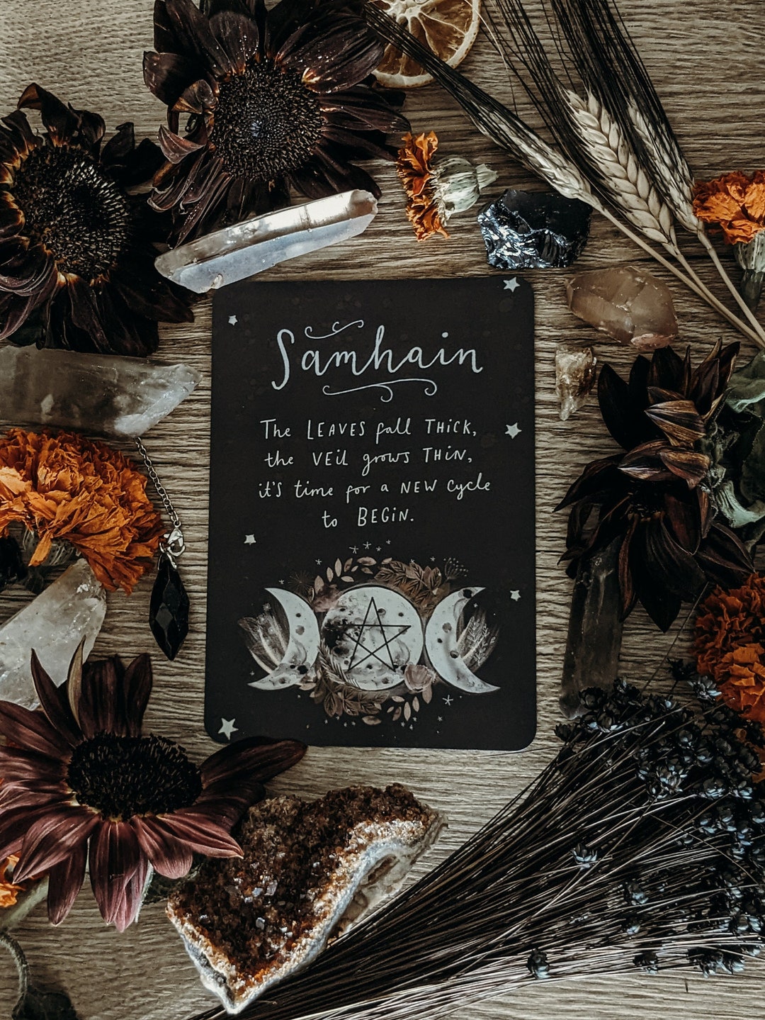 Samhain Blessings Halloween Art Print Altar Card - Etsy