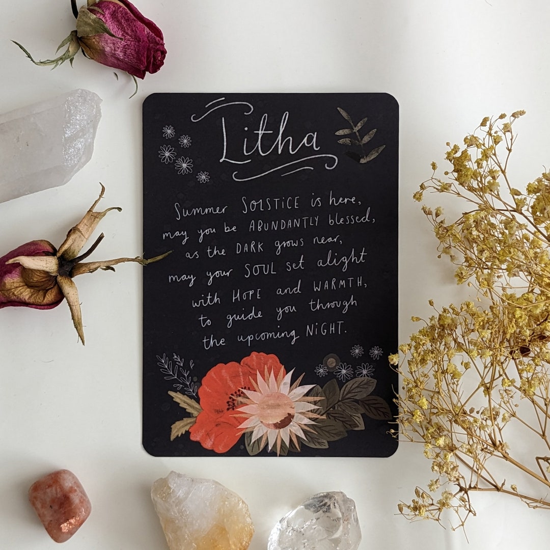 Litha Summer Solstice Blessings Art Print Altar Card - Etsy