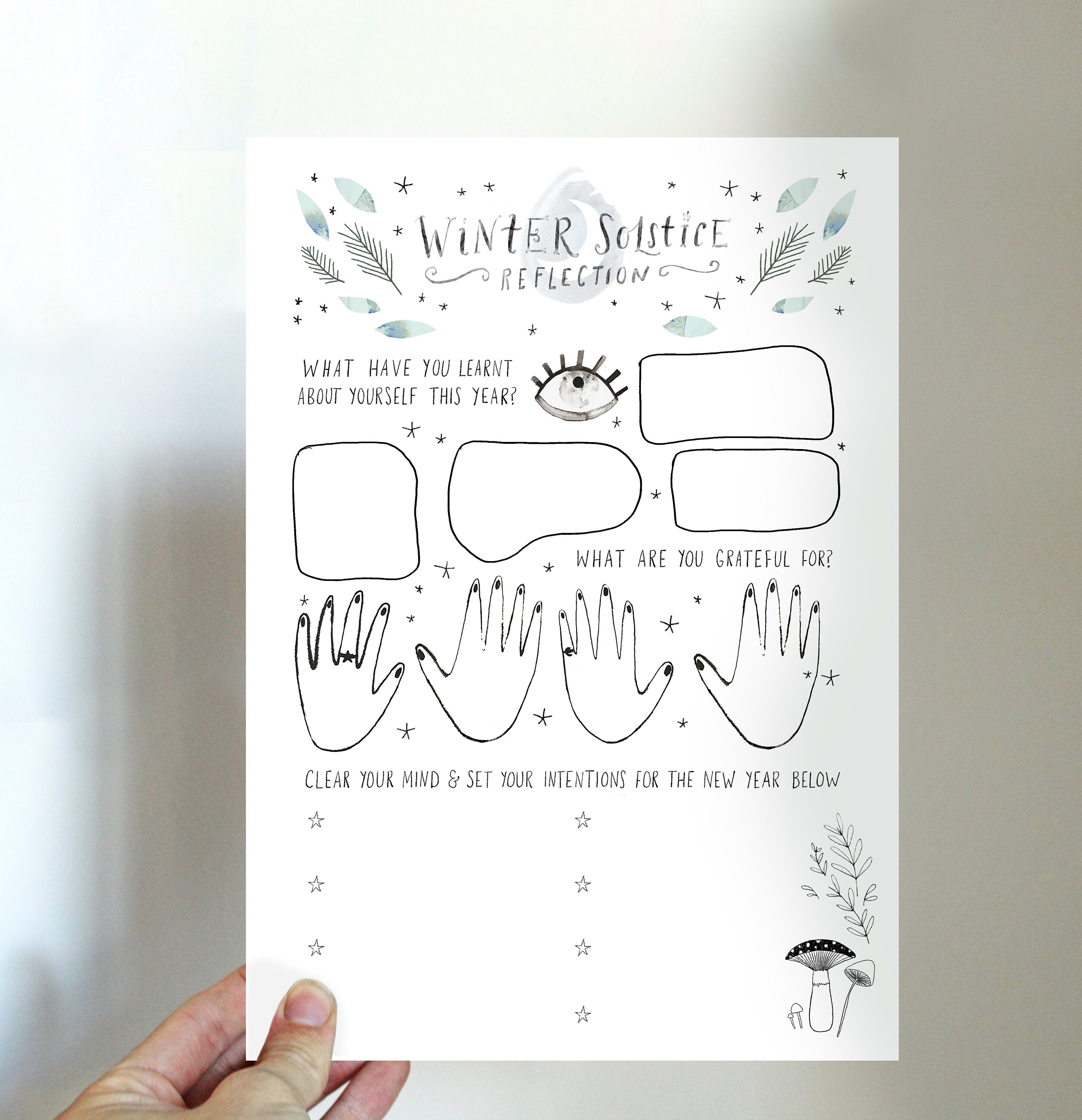 Winter Solstice Reflection Printable Journal Art Prompts | Etsy