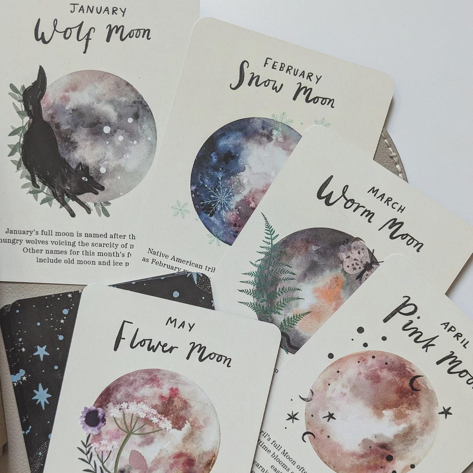 A Year of Full Moons A6 Card Pack - Etsy
