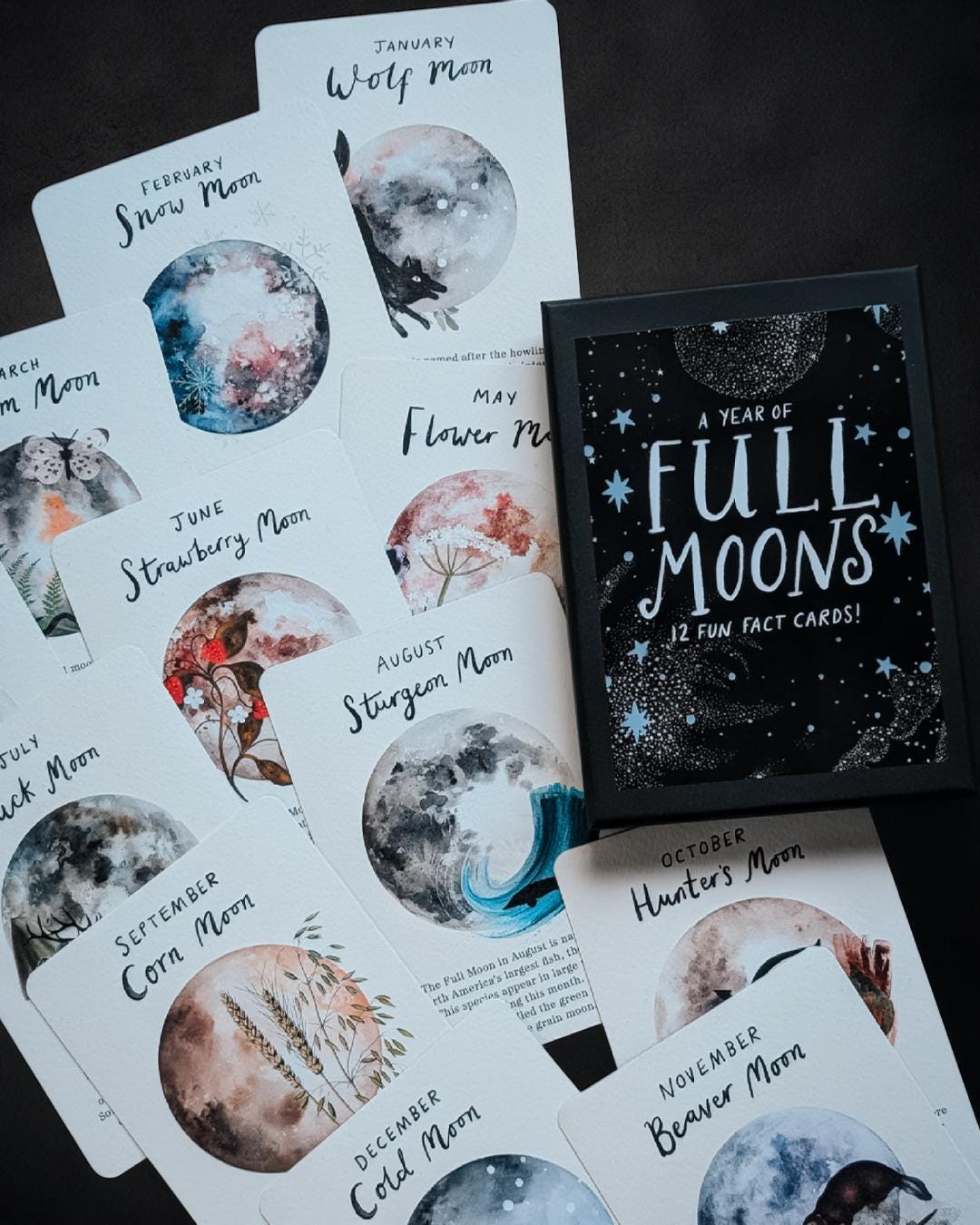 A Year of Full Moons A6 Card Pack - Etsy