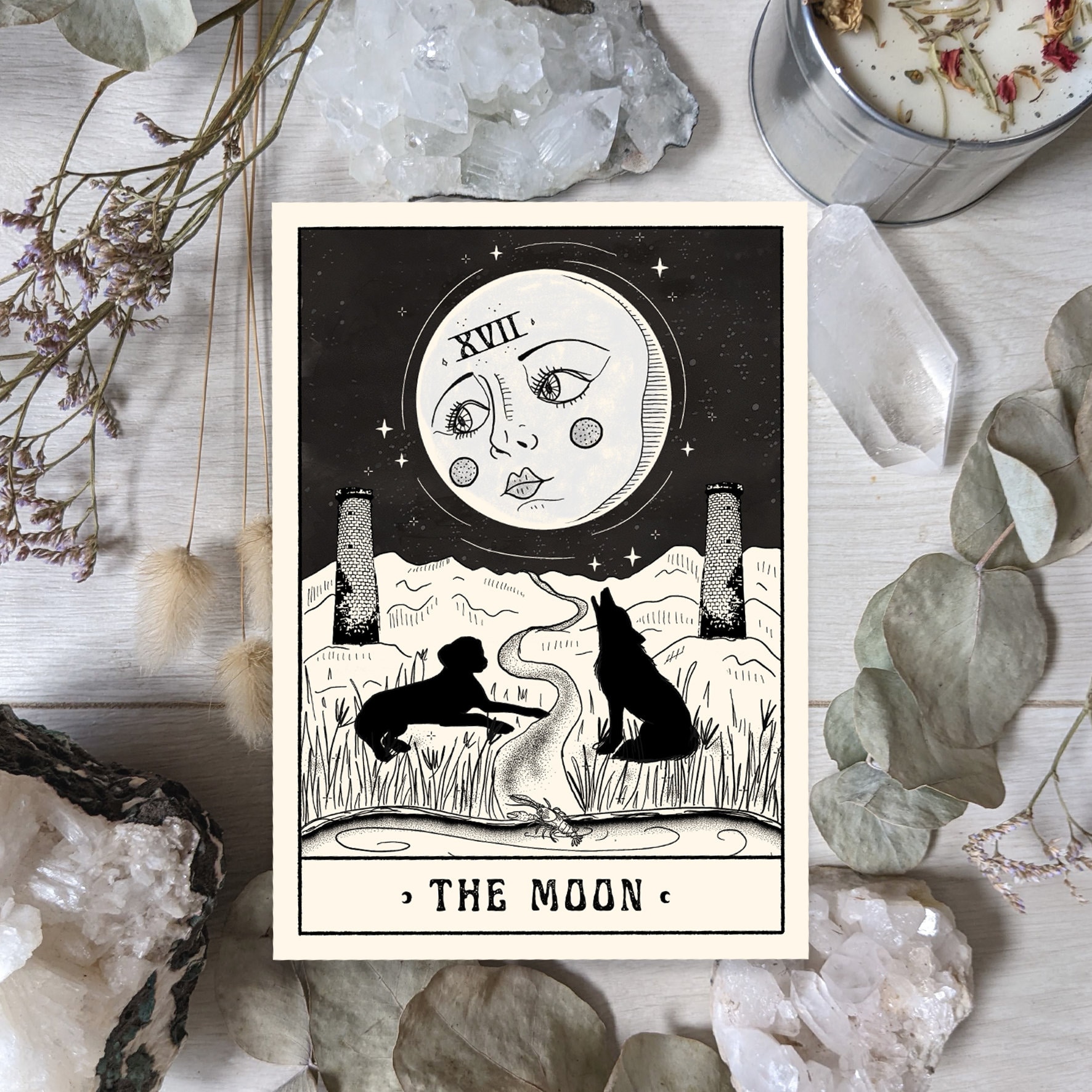The Moon Tarot Design A5 Print - Etsy
