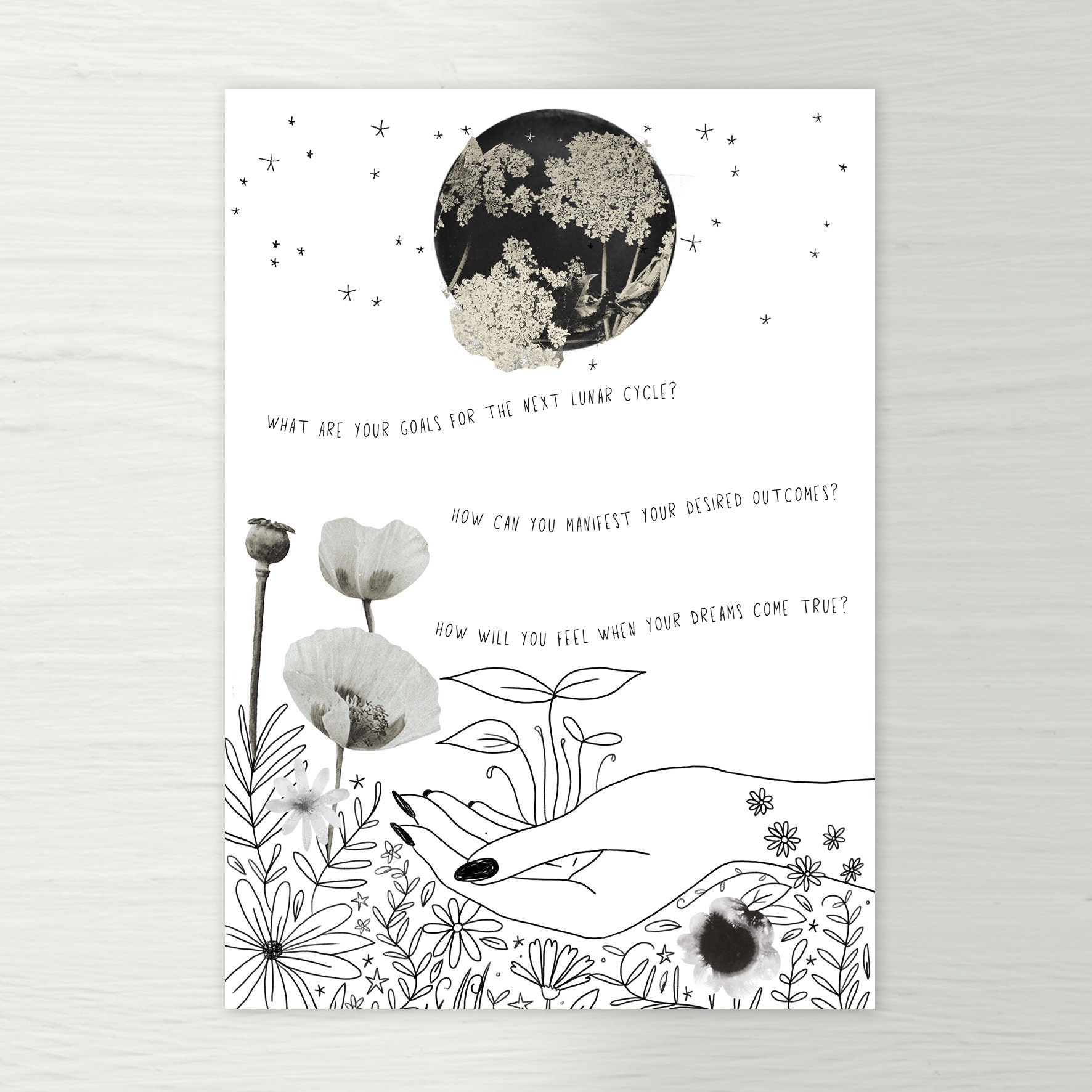 New Moon Ritual Printable Journal Art Prompts | Etsy