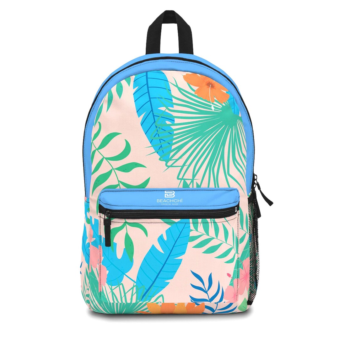 Tropical Print Backpack | Floral School Bag | Casual Travel Rucksack ...
