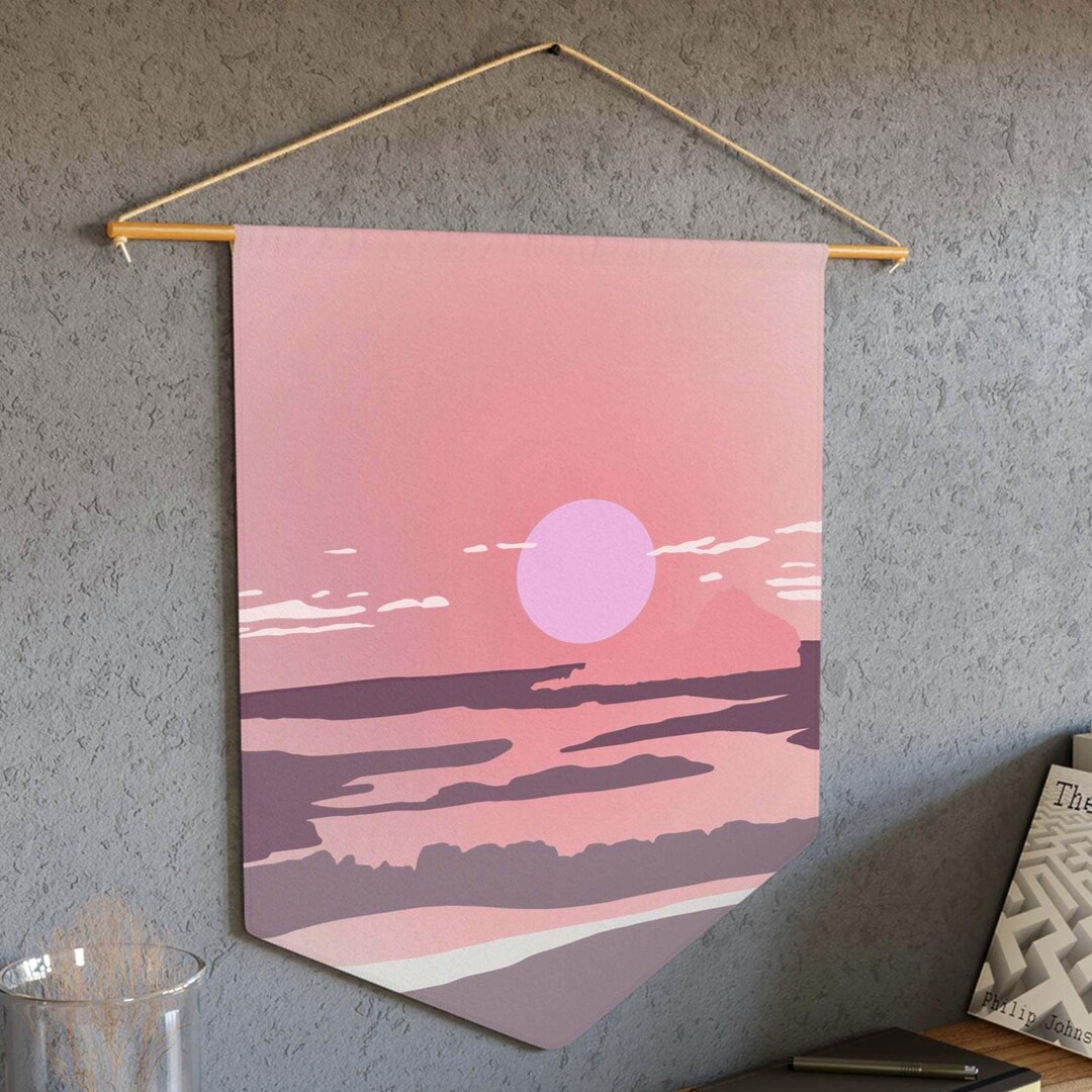Sunset Landscape Pennant Banner, Wall Art Decor, Boho Home Decor ...