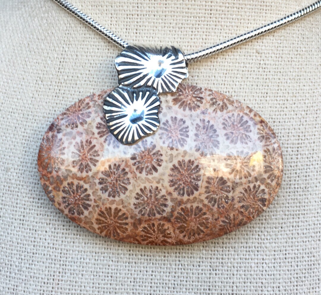 Fossil Coral Pendant - Large Stone! - Etsy