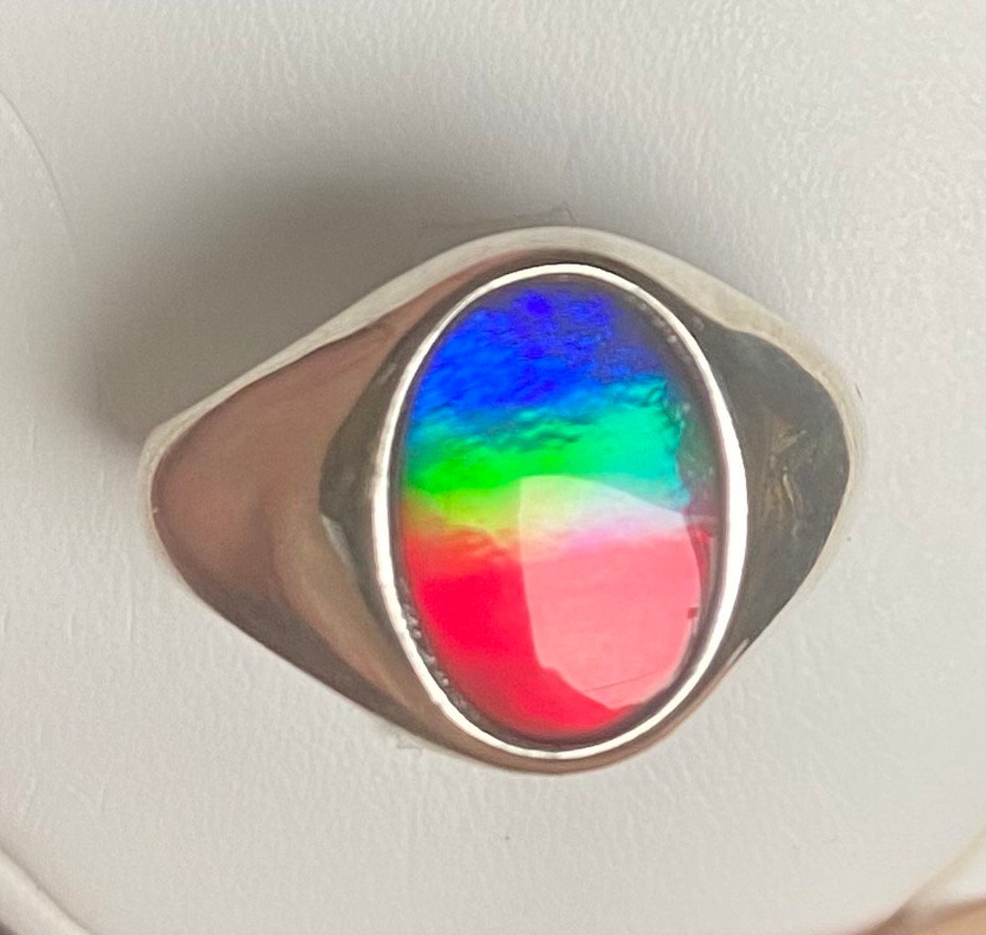 Ammolite Ring - Rainbow Colors! Check Out All the Photos! Size 12! MUST ...