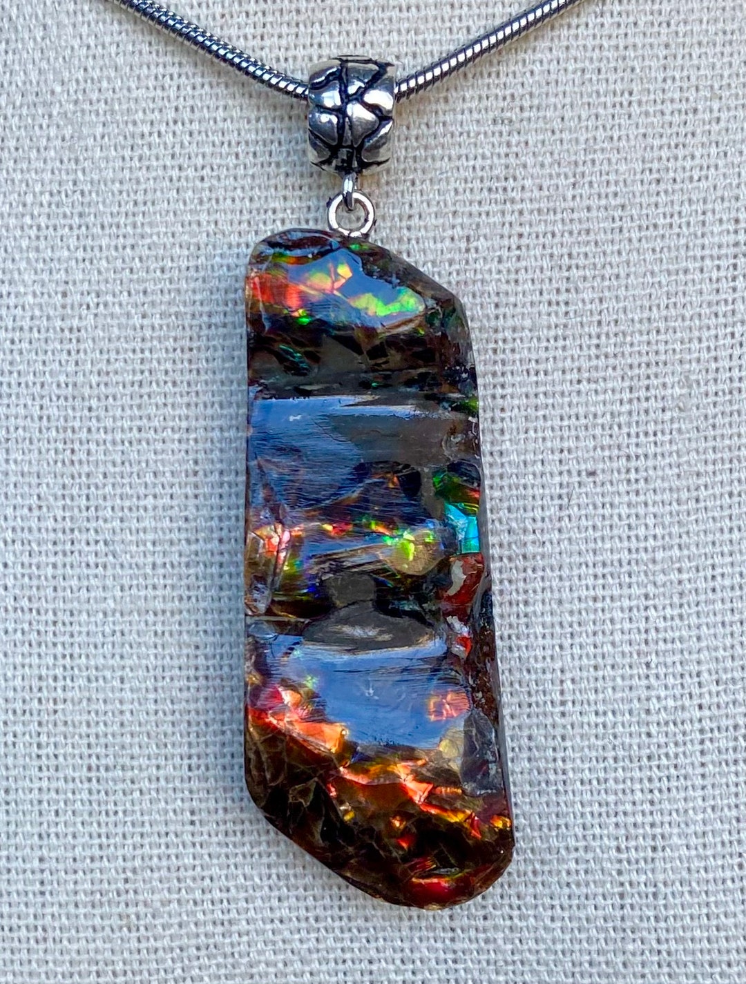 Ammolite Pendant - Lumpy Bumpy Gem! MUST Read Description - Etsy