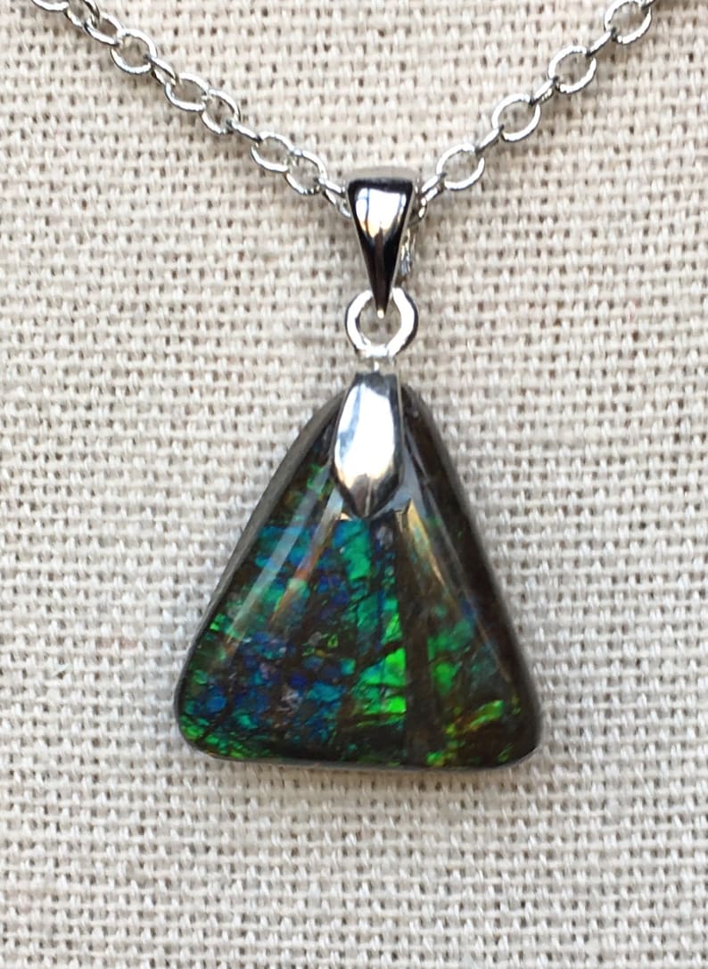 Ammolite Pendant, Petite Blue/green/teal - Etsy