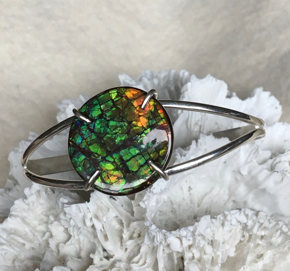 Ammolite Cuff Bracelet Natural Polished Gem Please Read | Etsy