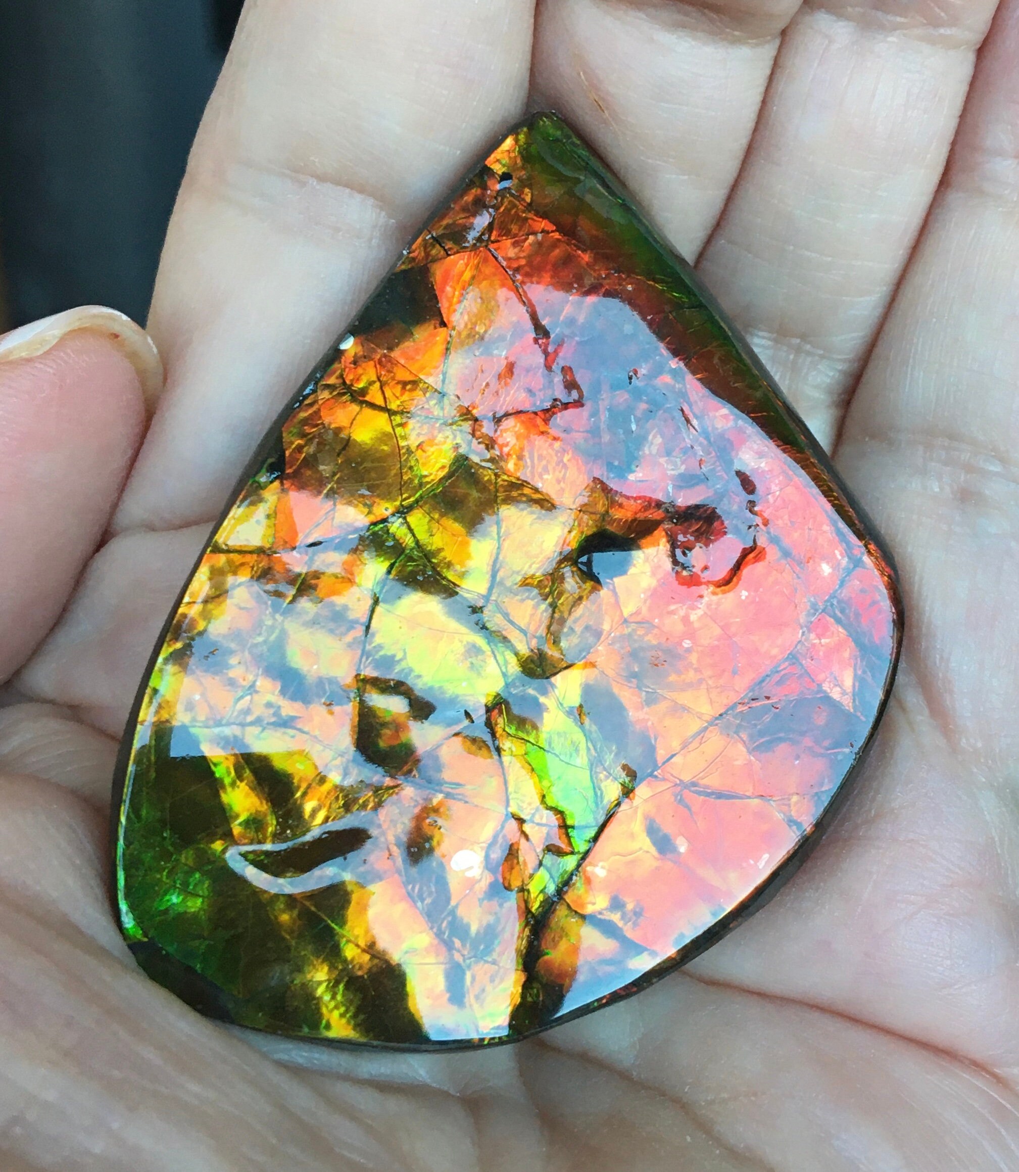Ammolite Hand Specimen or Display Piece - Ammolite Sculpture - Brighter ...