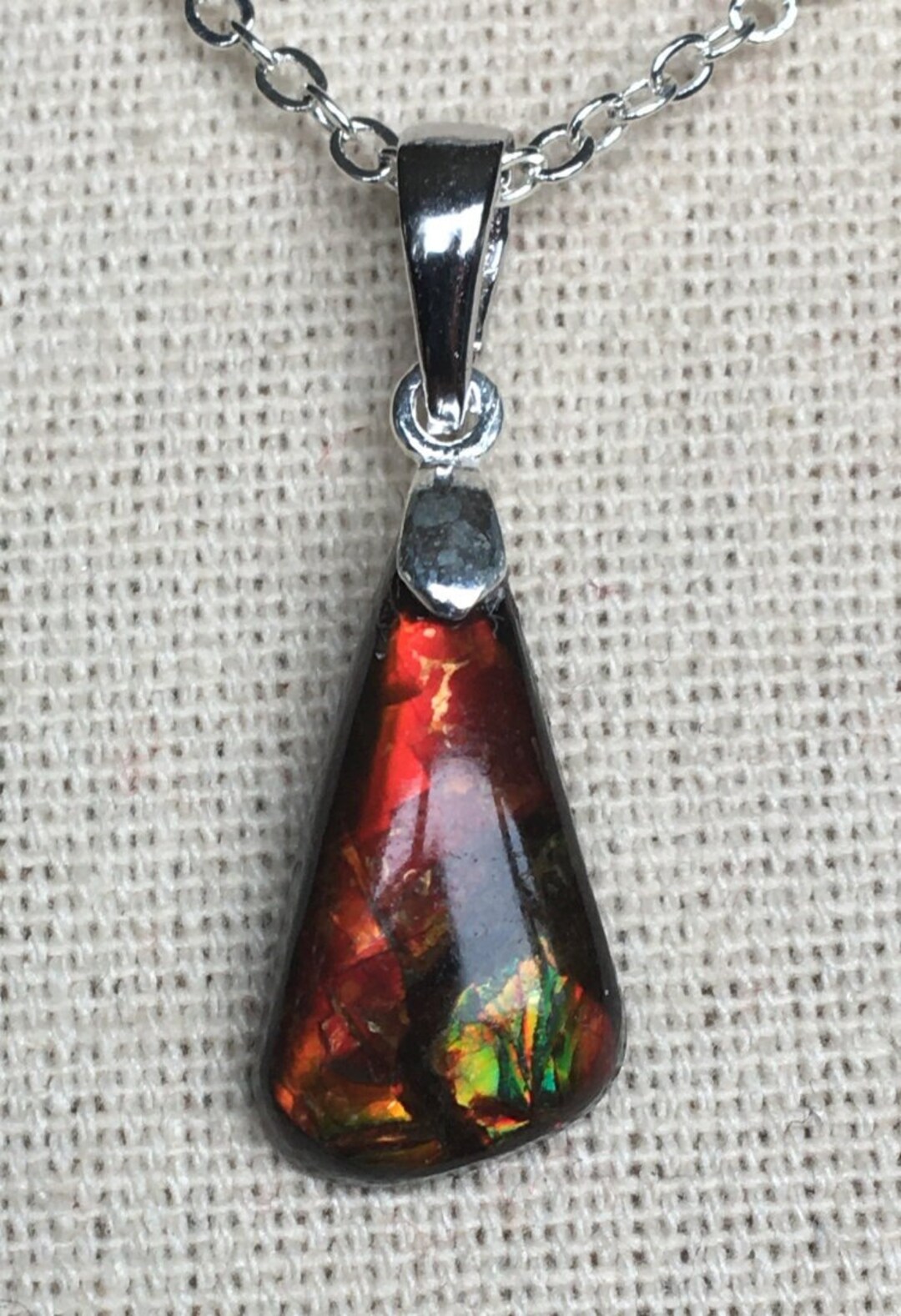 Ammolite Pendant VERY Petite Gem Suitable for Young Girl Please Read ...