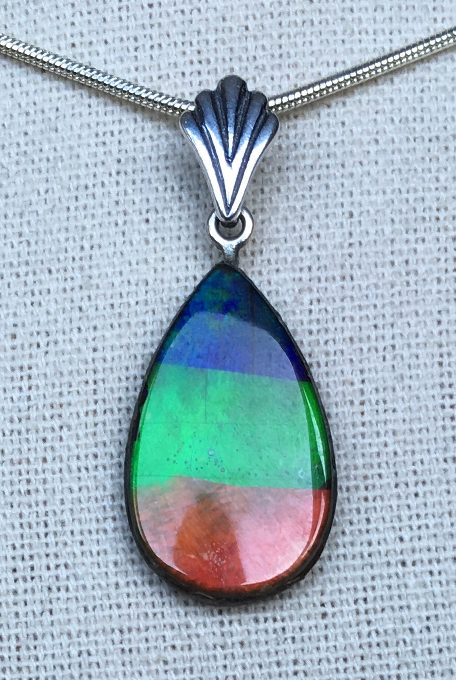 Ammolite Pendant - Composite Gemstone - Must Read Description - Etsy