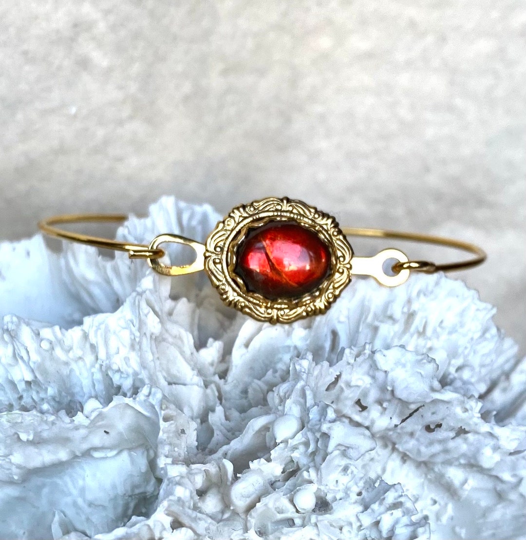 Ammolite Cuff Bracelet for Smaller Wrist Bright Red MUST Read ...