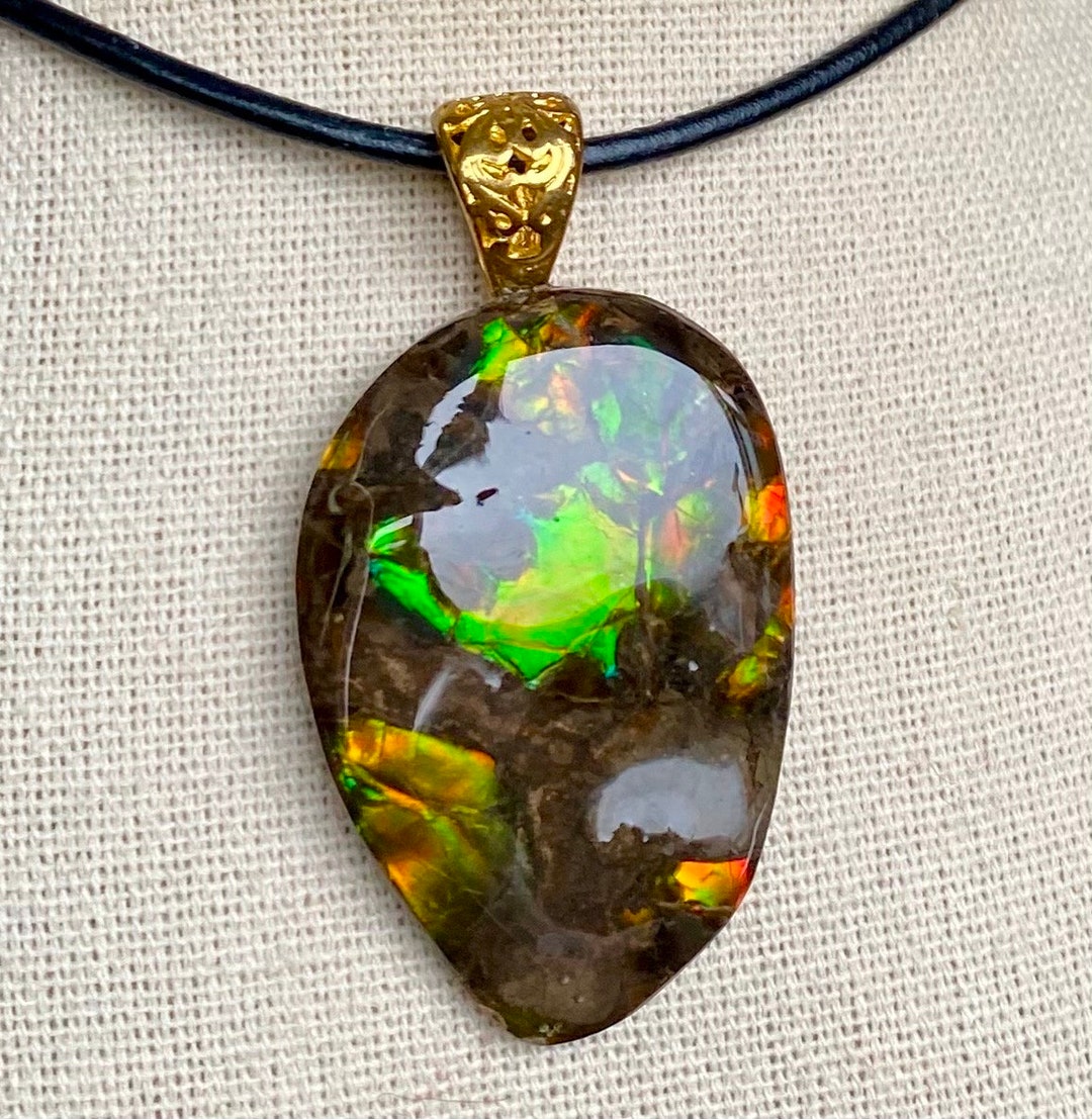 Ammolite Pendant - Lumpy Bumpy Gem - Please Read Description - Etsy