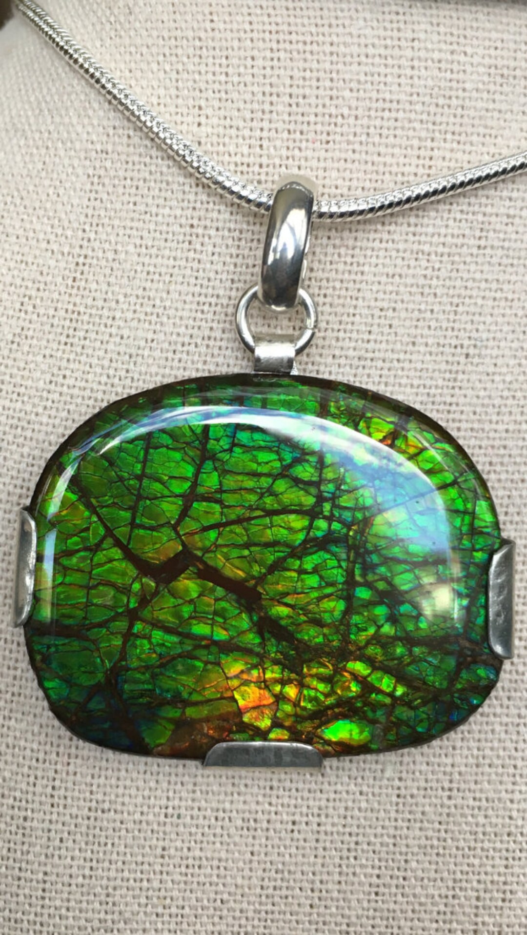 Green Ammolite Pendant - Etsy