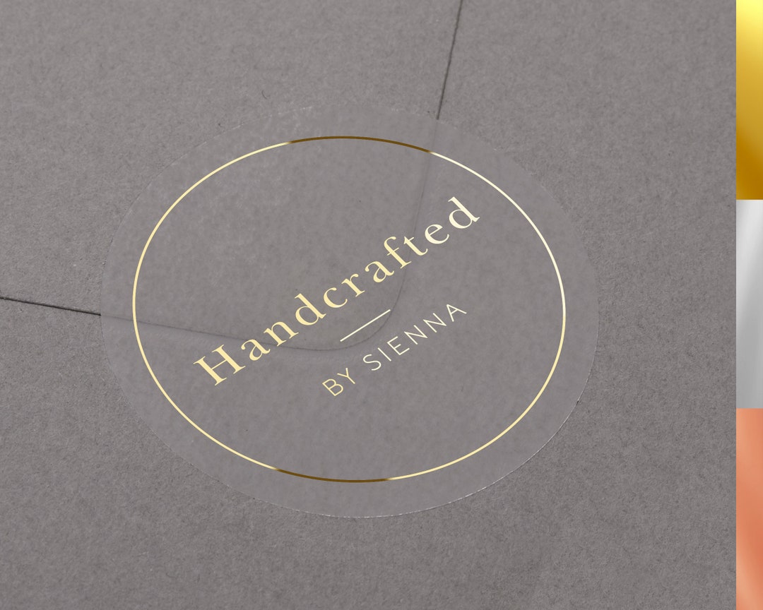Personalized Business Name Stickers: Gold, Rose Gold, or Silver Foil - Etsy