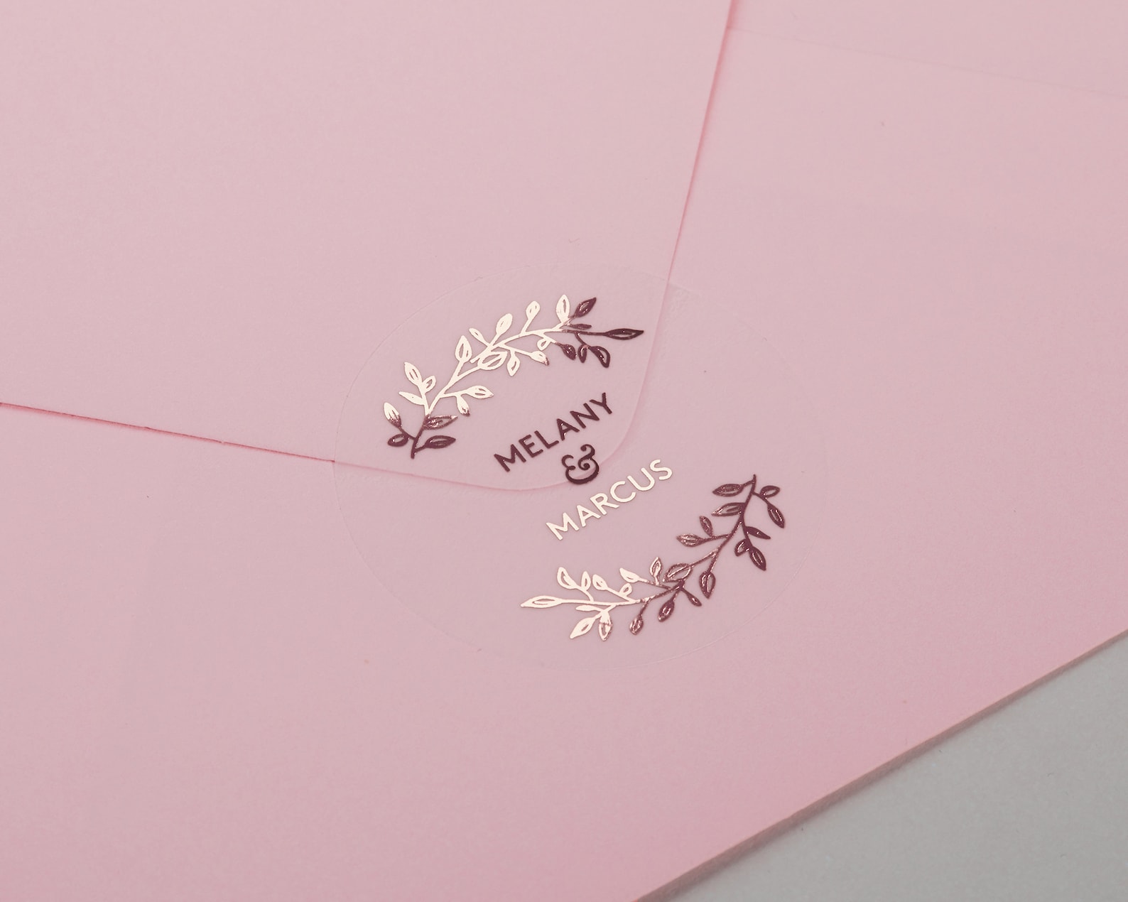 Foiled Wedding Envelope Stickers With Personalised Names. - Etsy